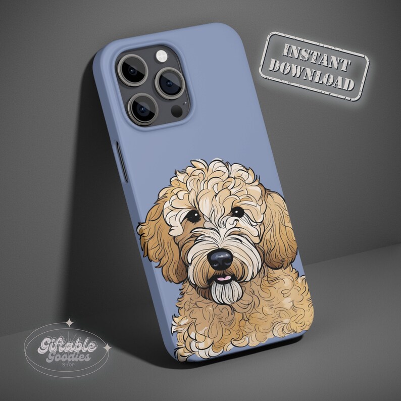 Goldendoodle Dog PNG Clip Art Bundle, Funny Dog Printable, Cute Golden ...