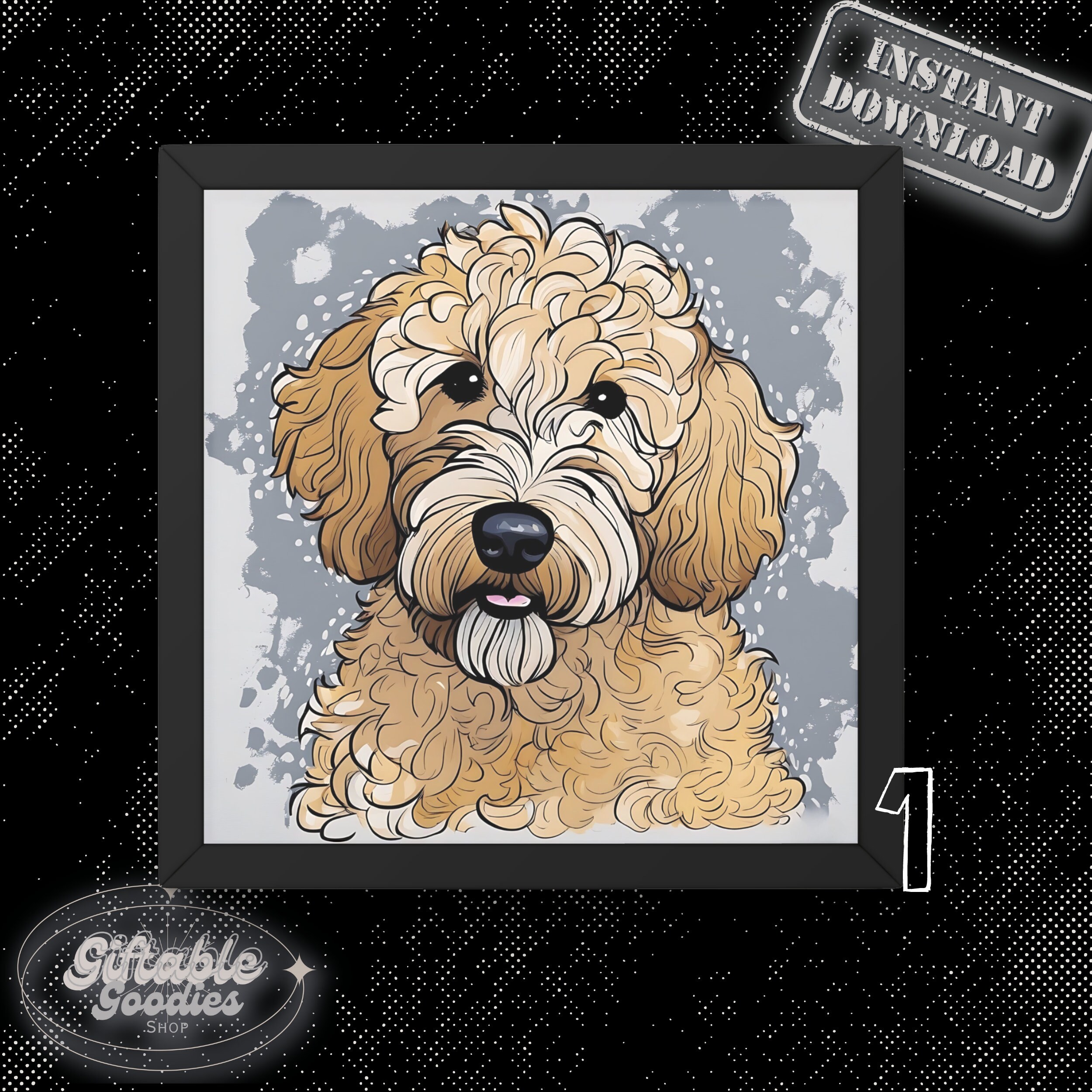 Goldendoodle Dog PNG Clip Art Bundle, Funny Dog Printable, Cute Golden ...