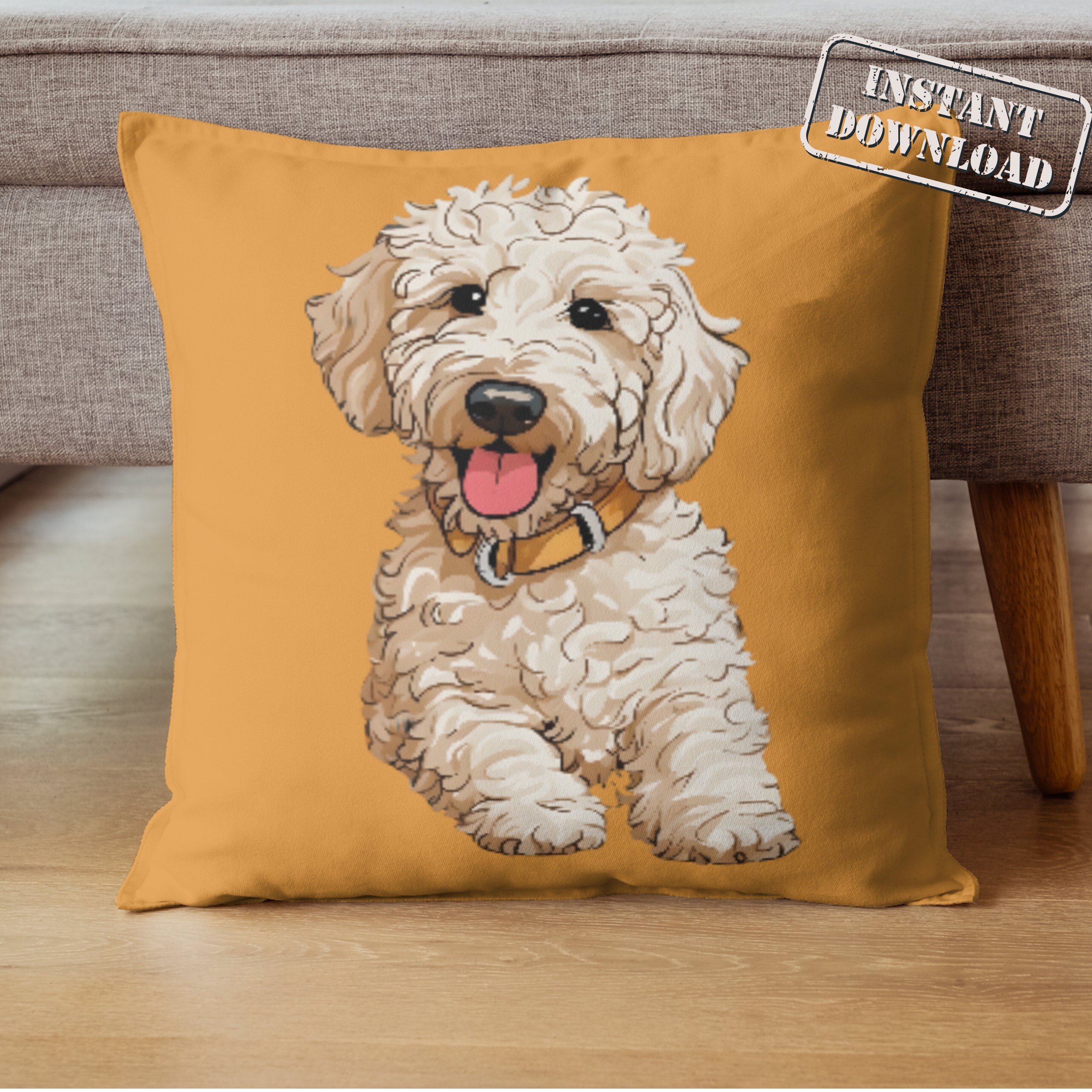 Goldendoodle PNG Dog Clip Art Downloadable Set of 2, Transparent PNG ...