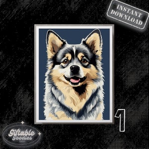 Pomsky PNG Dogs Clip Art Downloadable Set of 2, DIY Project Transparent ...