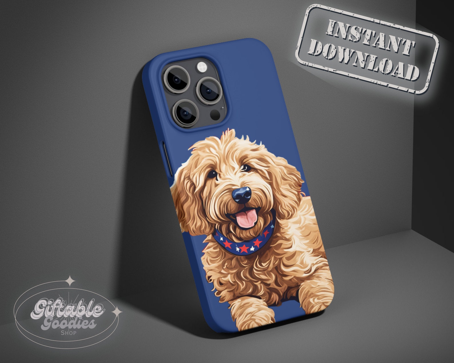 Goldendoodle Dog USA PNG Clip Art Bundle, Funny Dog Printable, Cute ...