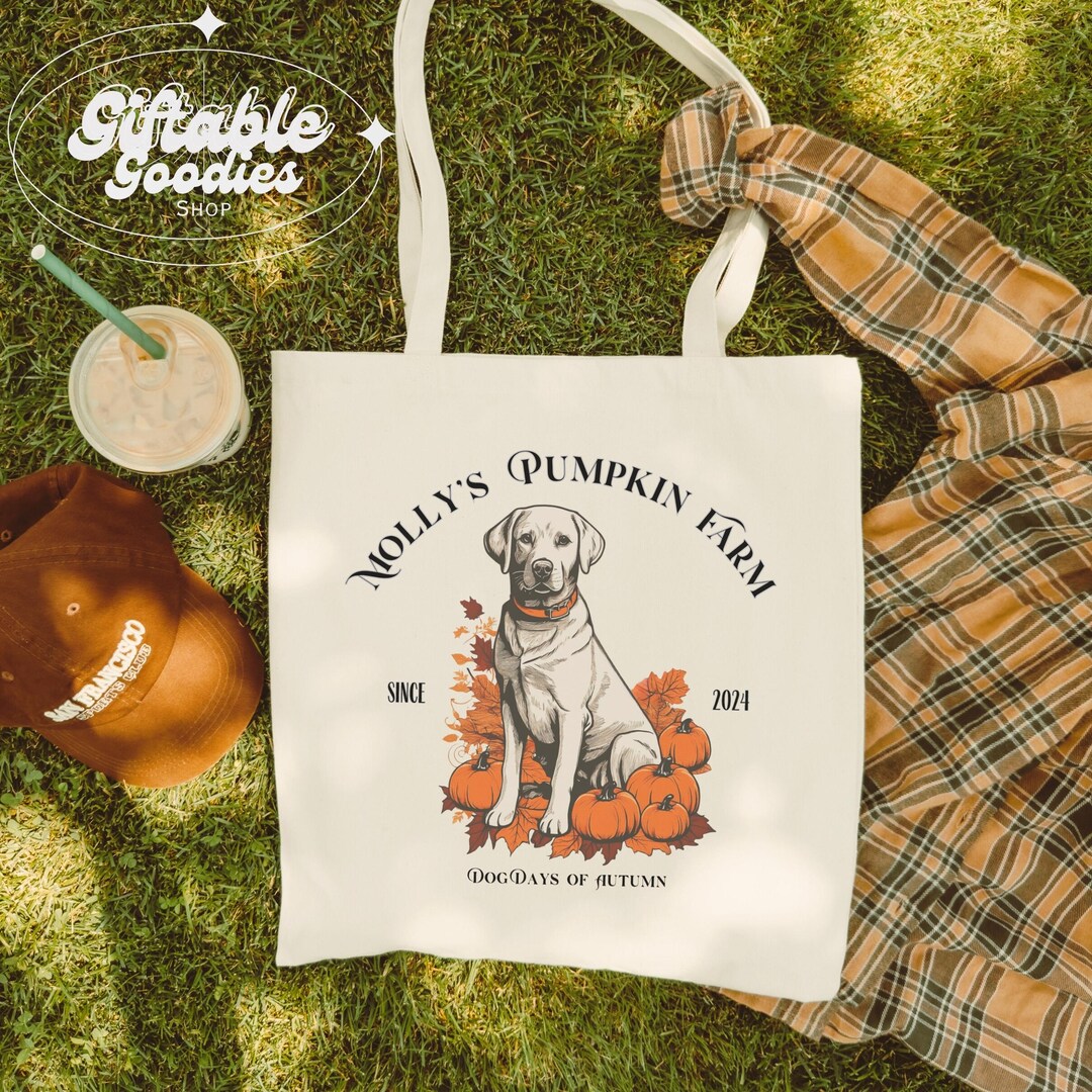 Custom Labrador Fall Tote Bag With Name, Personalized Dog Mom Gift ...