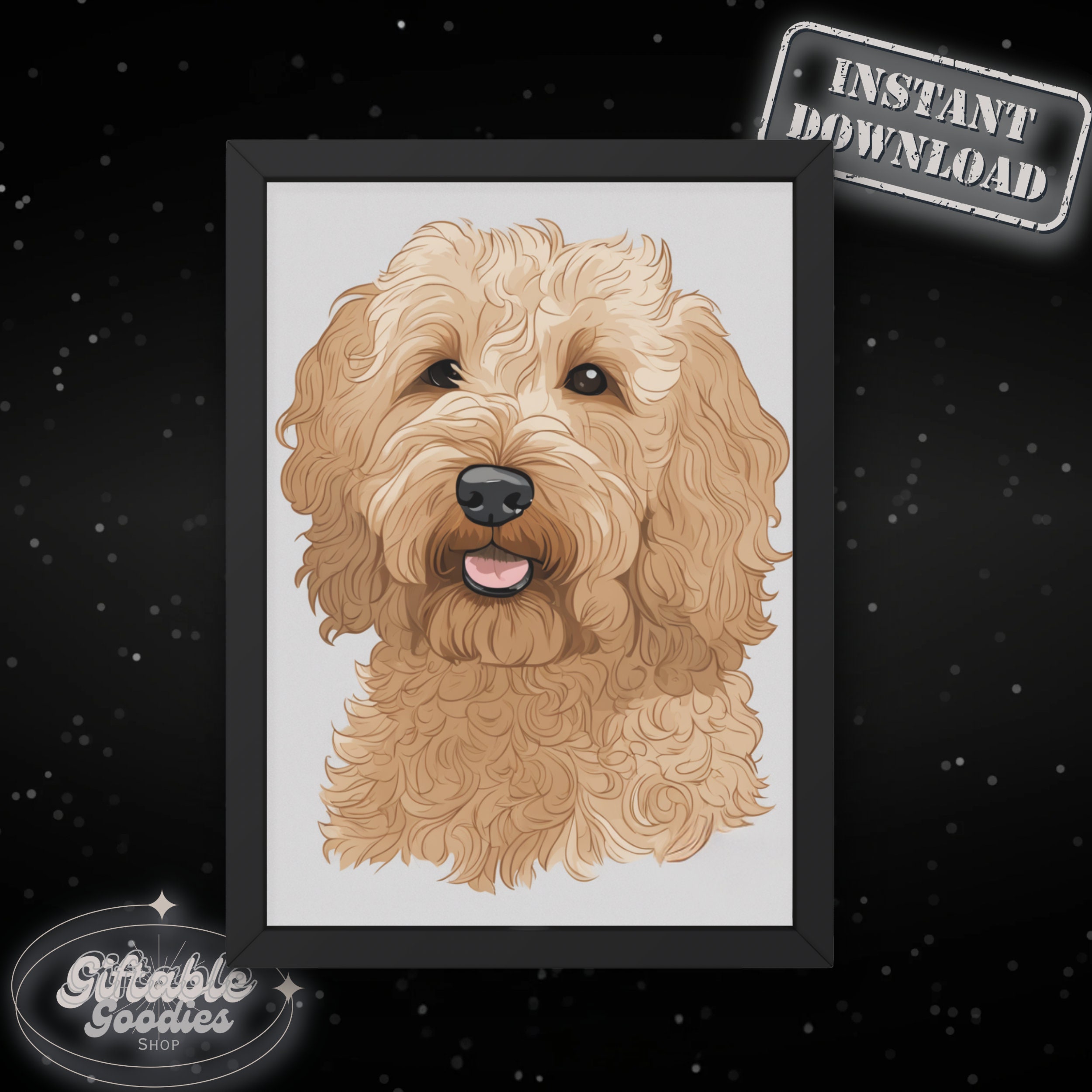 Goldendoodle Dog PNG Clip Art Bundle, Funny Dog Printable, Cute Golden ...