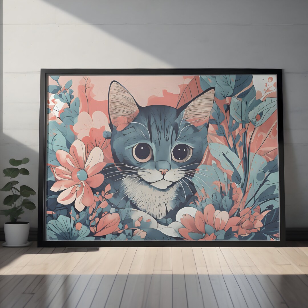 Nursery Decor Kitten Print Watercolor Cat Poster Art, Baby Shower Gift ...