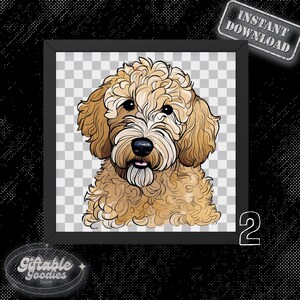 Goldendoodle Dog PNG Clip Art Bundle, Funny Dog Printable, Cute Golden ...