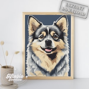 Pomsky PNG Dogs Clip Art Downloadable Set of 2, DIY Project Transparent ...