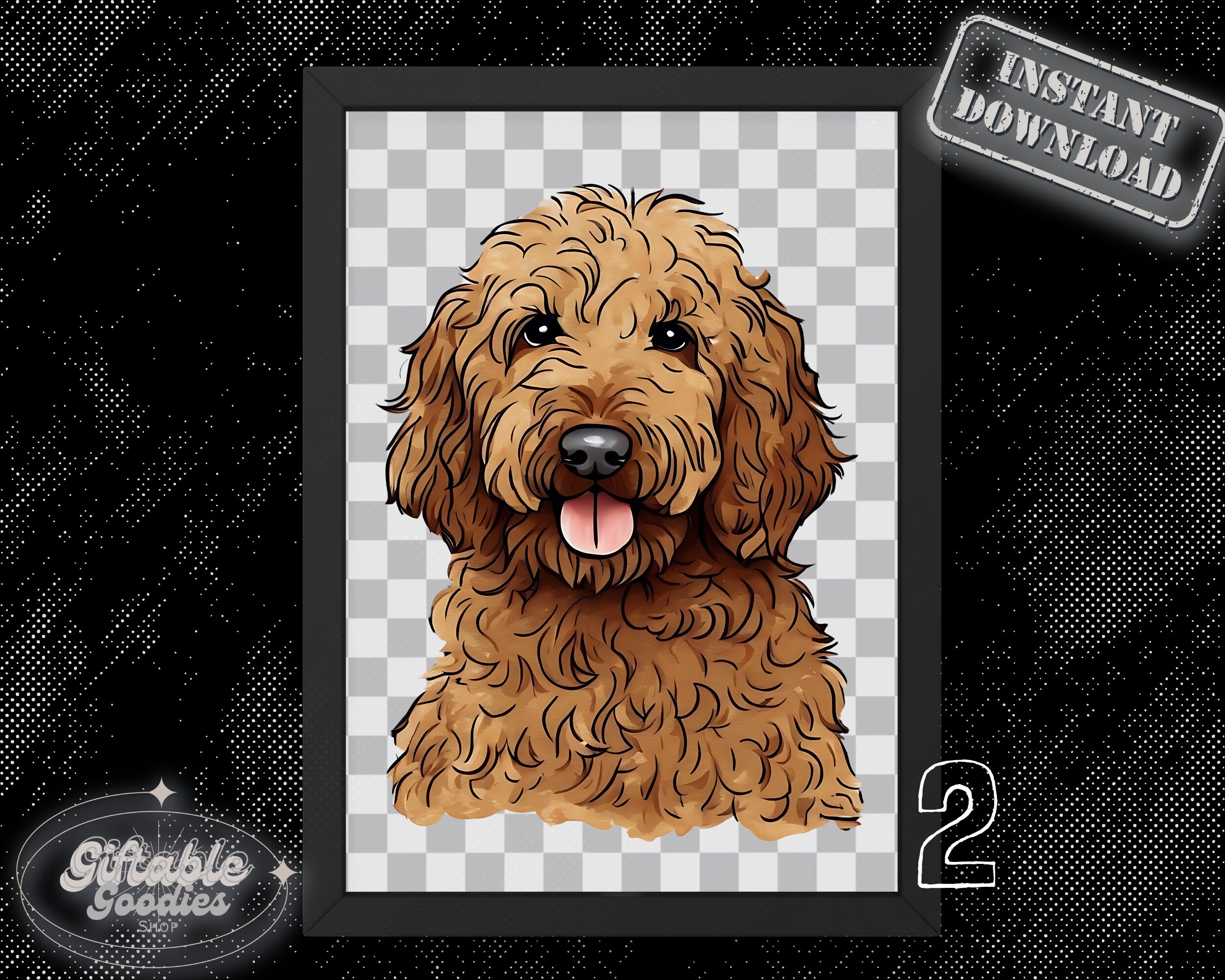 Goldendoodle Dog USA PNG Clip Art Bundle, Funny Dog Printable, Cute ...