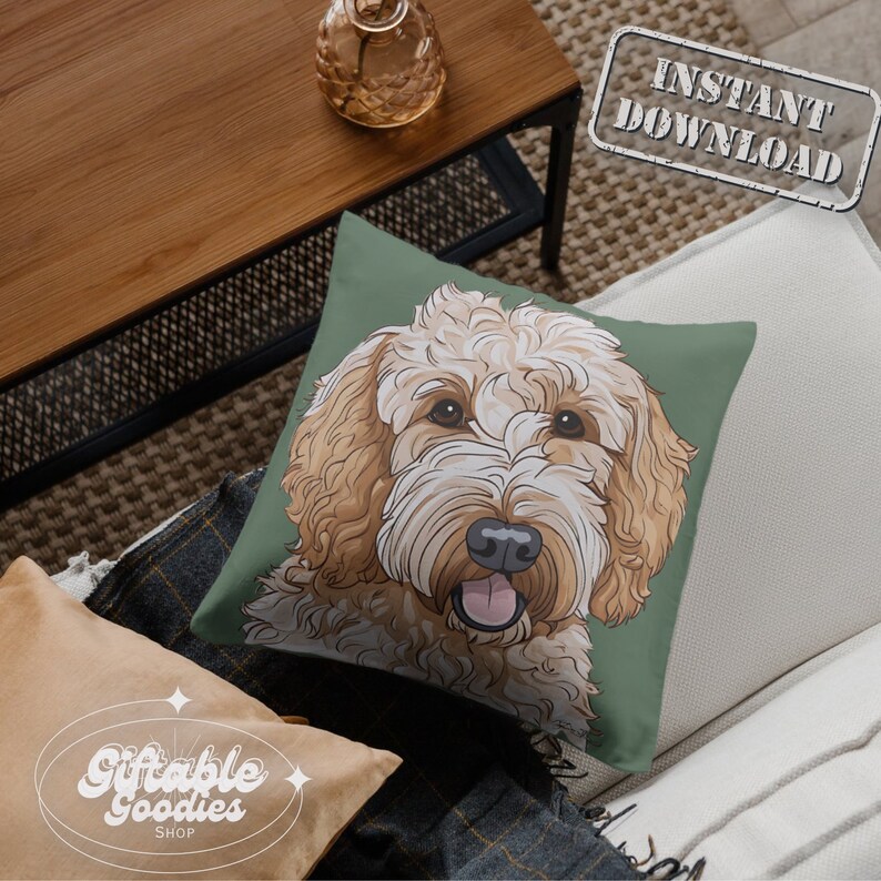 Goldendoodle Dog PNG Clip Art Bundle, Funny Dog Printable, Cute Golden ...
