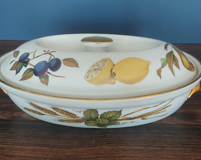 Royal Worcester Evesham Gold Small Oval Covered Serving Dish 10.5 ...