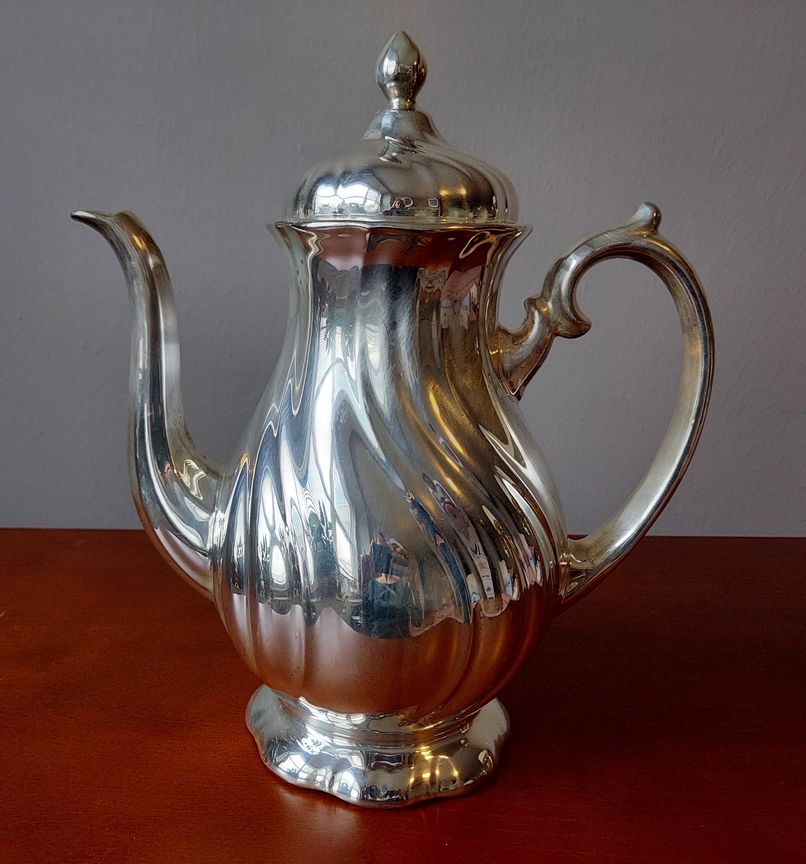 Vintage Thomas Germany Silver on Porcelain Coffee Tea Sugar Creamer Set ...
