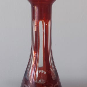 Vintage Bohemian Style Ruby Red Etched Glass Decanter - Etsy