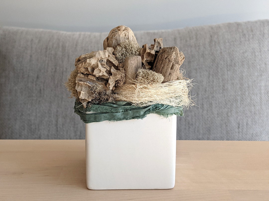Aqua Driftwood Centerpiece Office Desk Decor Cubicle Decor for Women ...