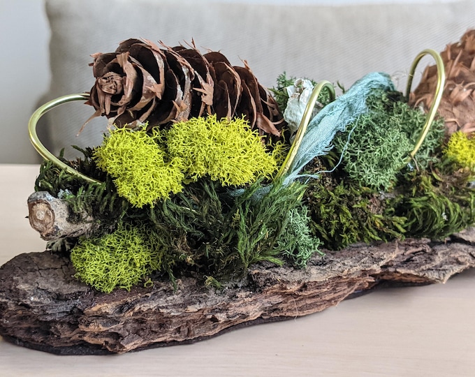 Rustic Birch Log Centerpiece With Lights | Birch Log Table Decor ...