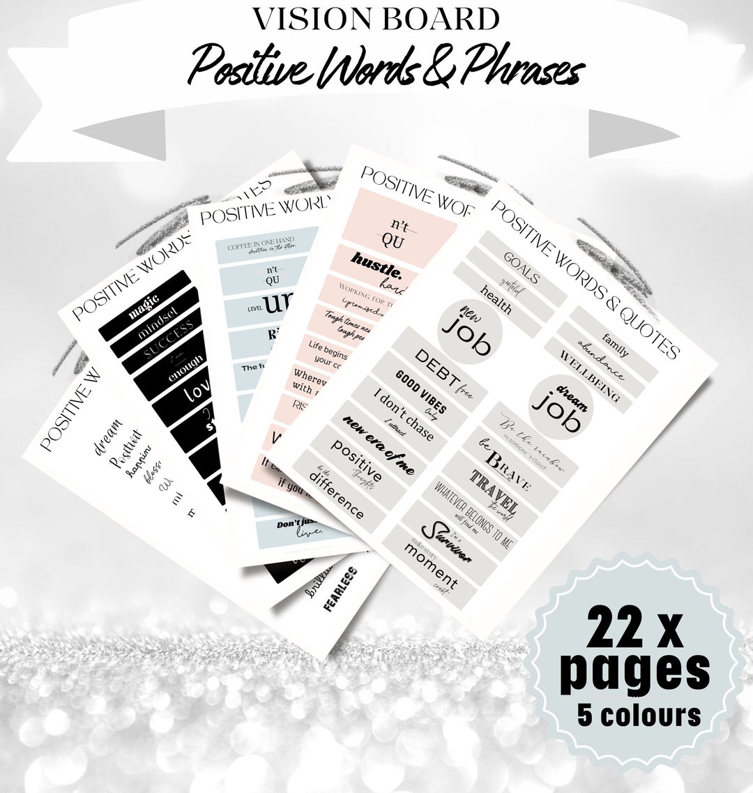Powerful Words and Phrases for Vision Board | Printable Pdf | Vision ...