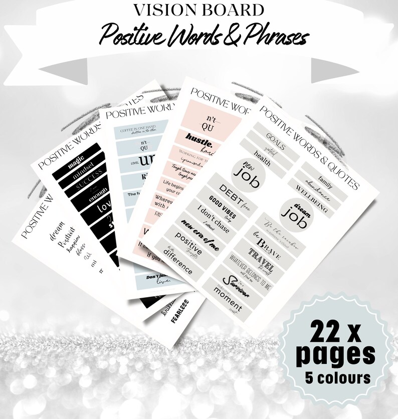 Powerful Words and Phrases for Vision Board | Printable Pdf | Vision ...