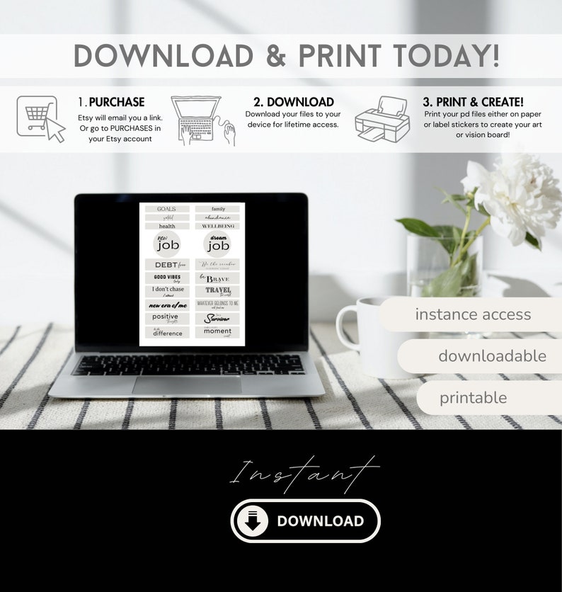 Powerful Words and Phrases for Vision Board | Printable Pdf | Vision ...