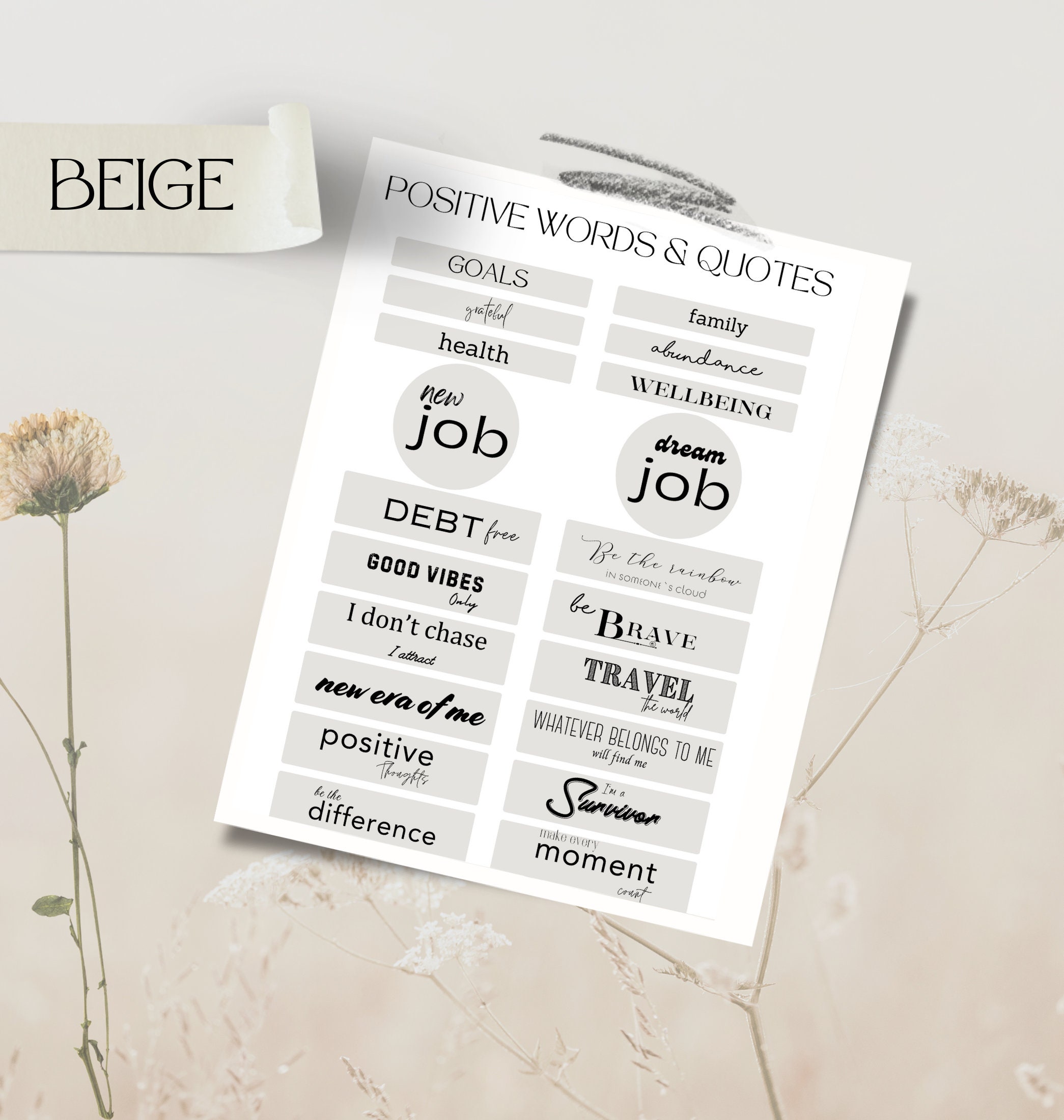 Powerful Words and Phrases for Vision Board | Printable Pdf | Vision ...