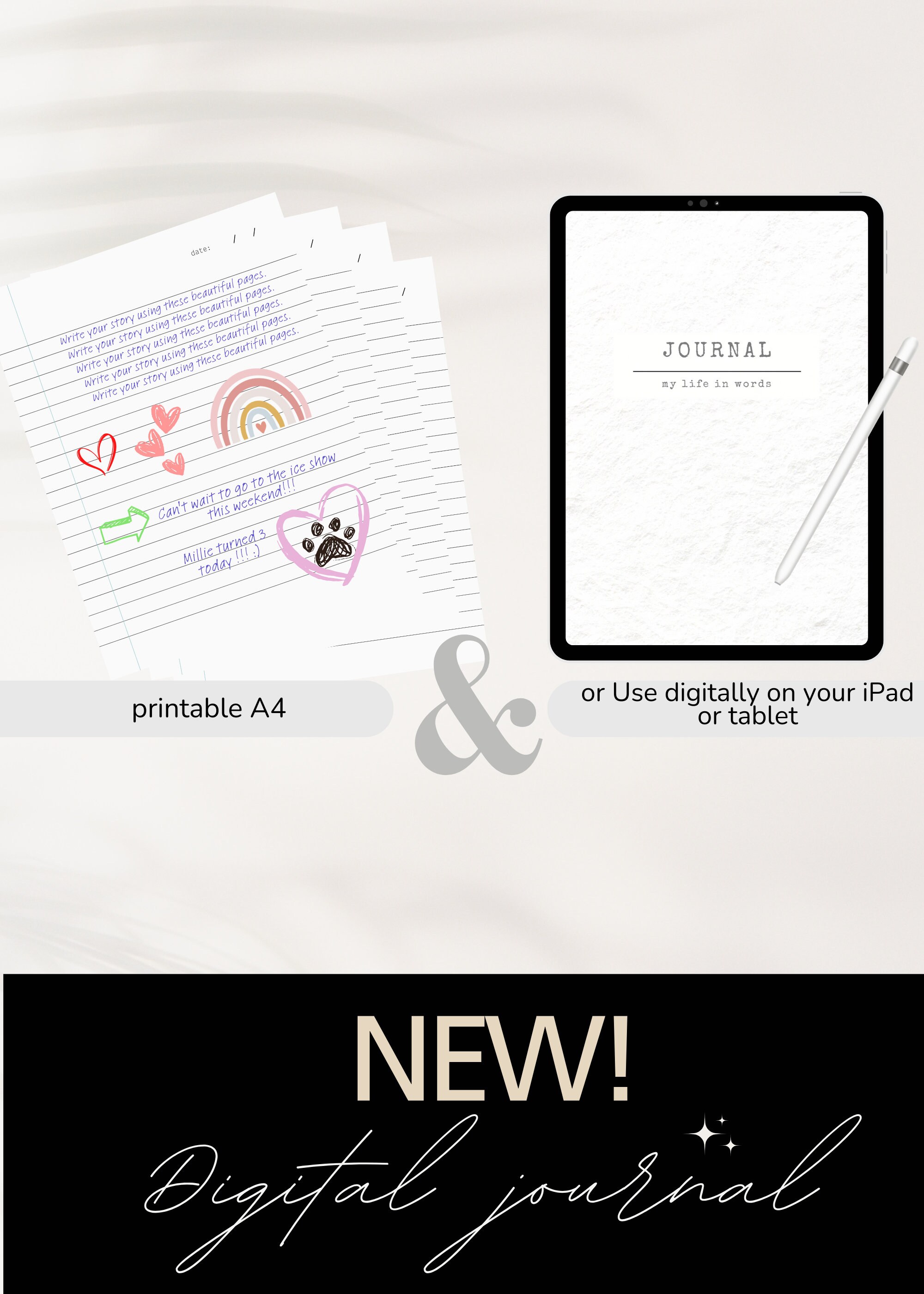 White Aesthetic Minimalist Writing Journal With Affirmations for ...