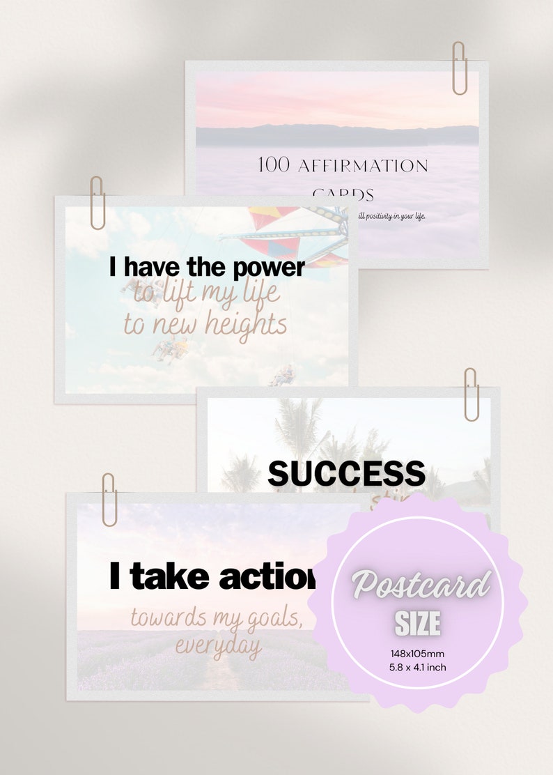 100 Printable Daily Affirmations Cards Digital | Manifesting Cards ...