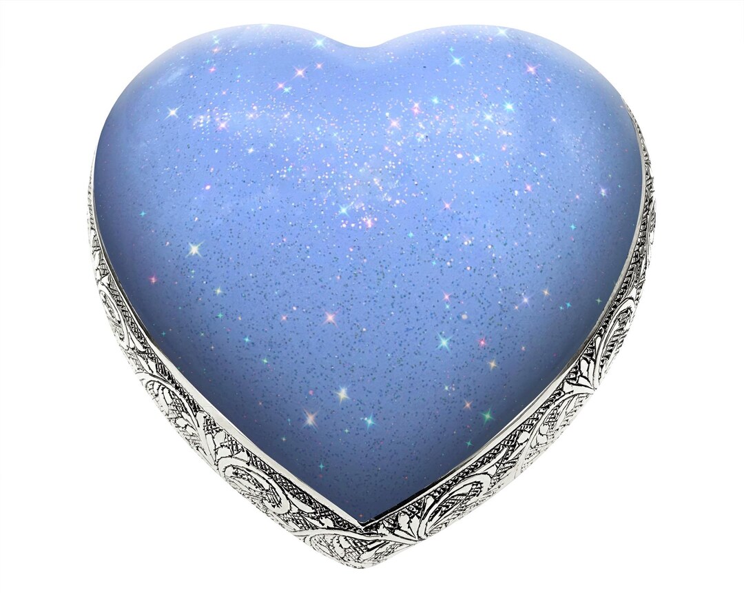 Sparkly Blue Heart Cremation Urn: Baby Ashes Keepsake Urn - Etsy