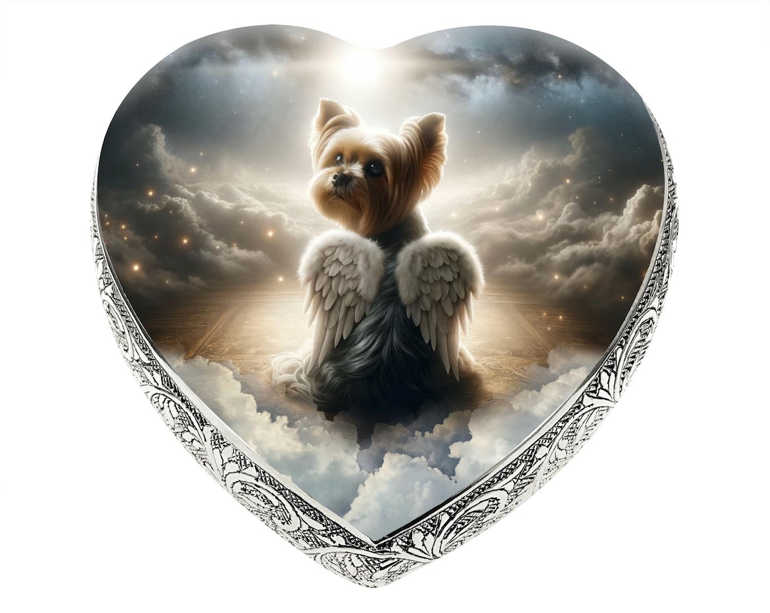 Yorkie Cremation Urn: Little Angels Heart Urn for Dog Ashes - Etsy