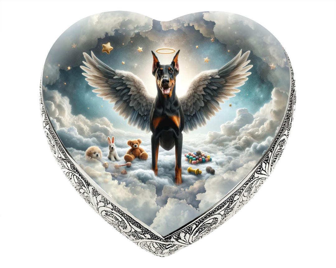 Doberman Pinscher Dog Urn: Celestial Angel Pet Ashes Keepsake - Etsy