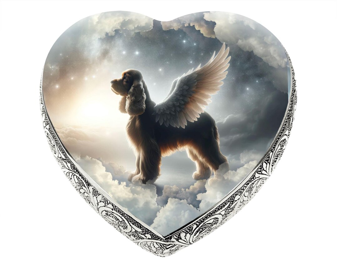 Cocker Spaniel Cremation Urn: Heart-shaped Pet Memorial Urn - Etsy