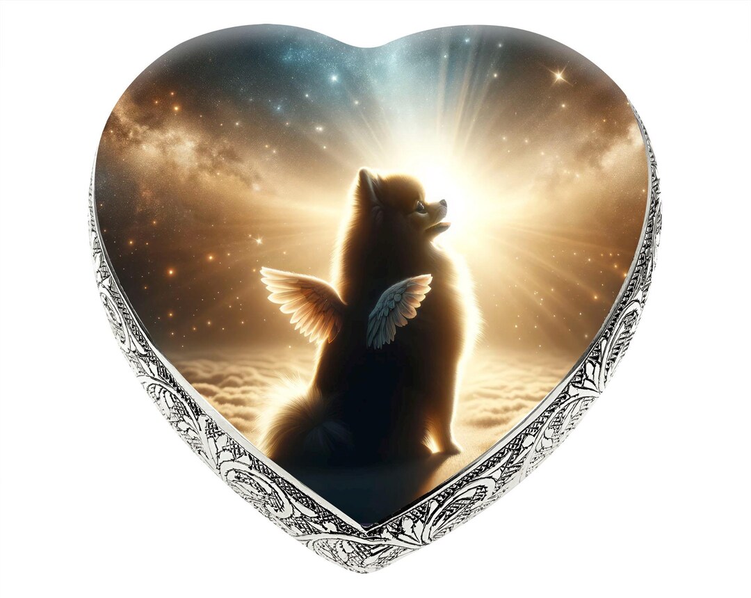 Pomeranian Dog Ashes Urn: Elysian Twilight Heart Cremation Urn - Etsy