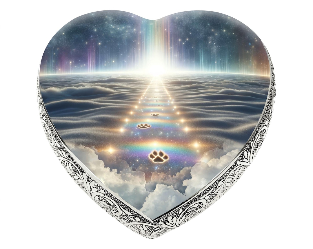 Rainbow Bridge Heart Urn: Custom Pet Memorial - Etsy
