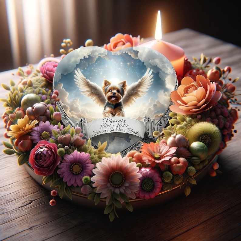 Yorkie Cremation Urn: Little Angels Heart Urn for Dog Ashes - Etsy