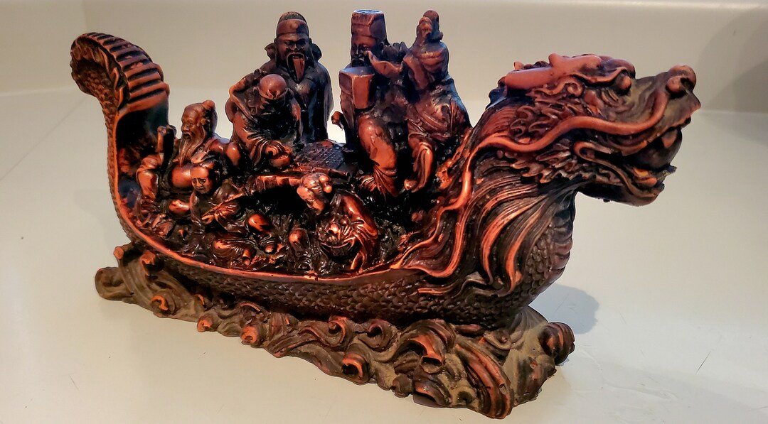 Chinese Feng Shui Dragon Boat With the Eight Immortals - Etsy