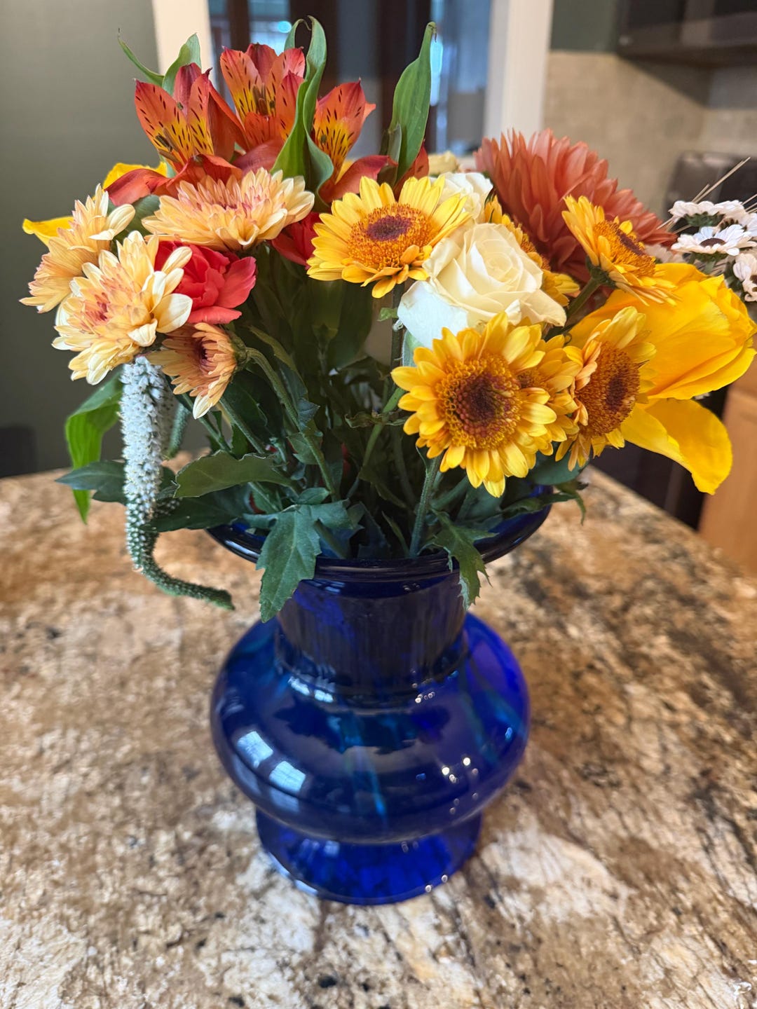 Vintage Large Colbalt Blue Glass Vase - Etsy