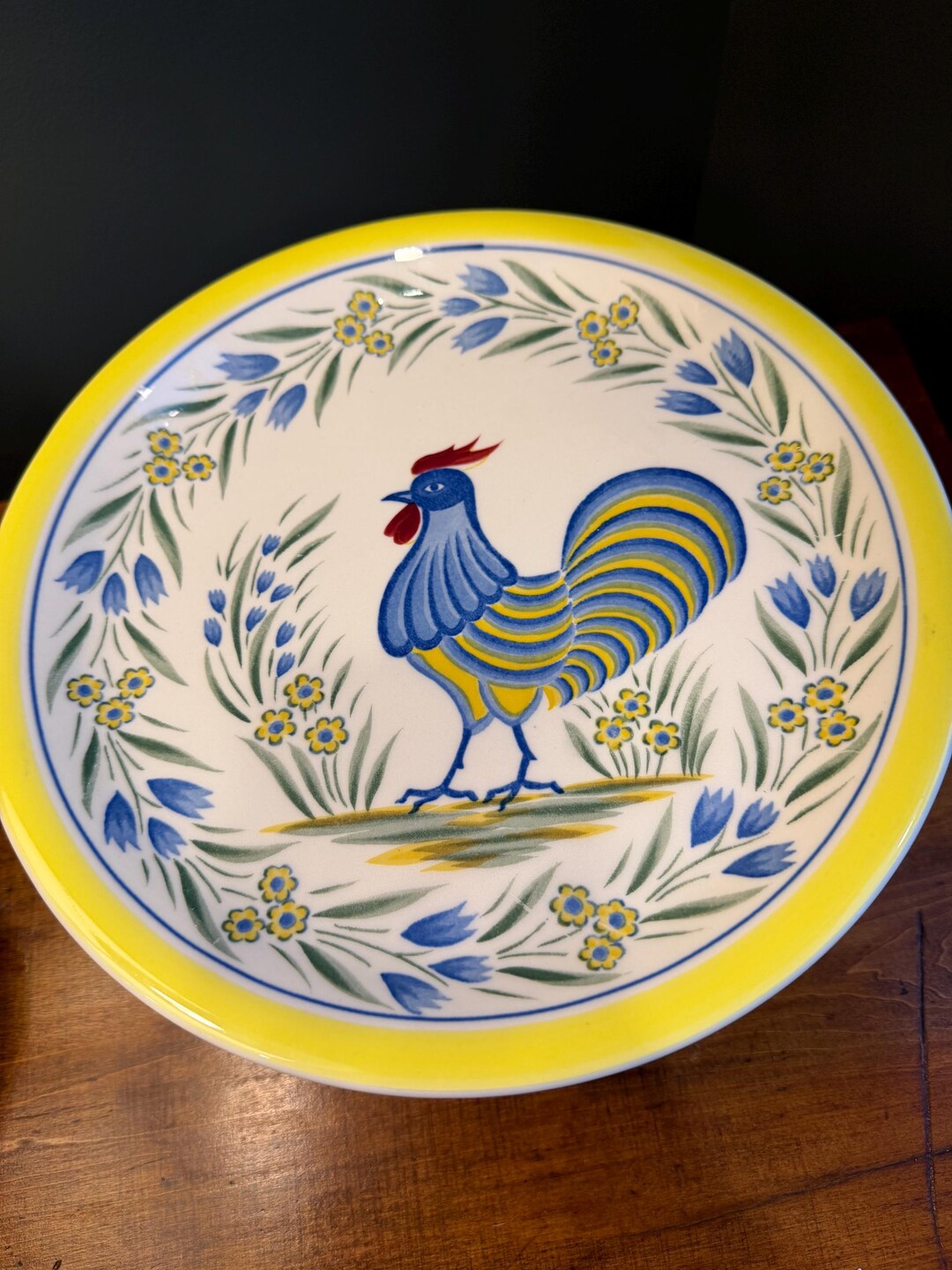 Seymour Mann Provincial Hand Painted Rooster Cake Stand - Etsy