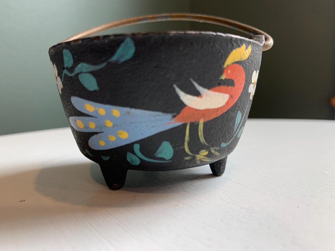 Mini Hand Painted Cast Iron Bucket - Etsy