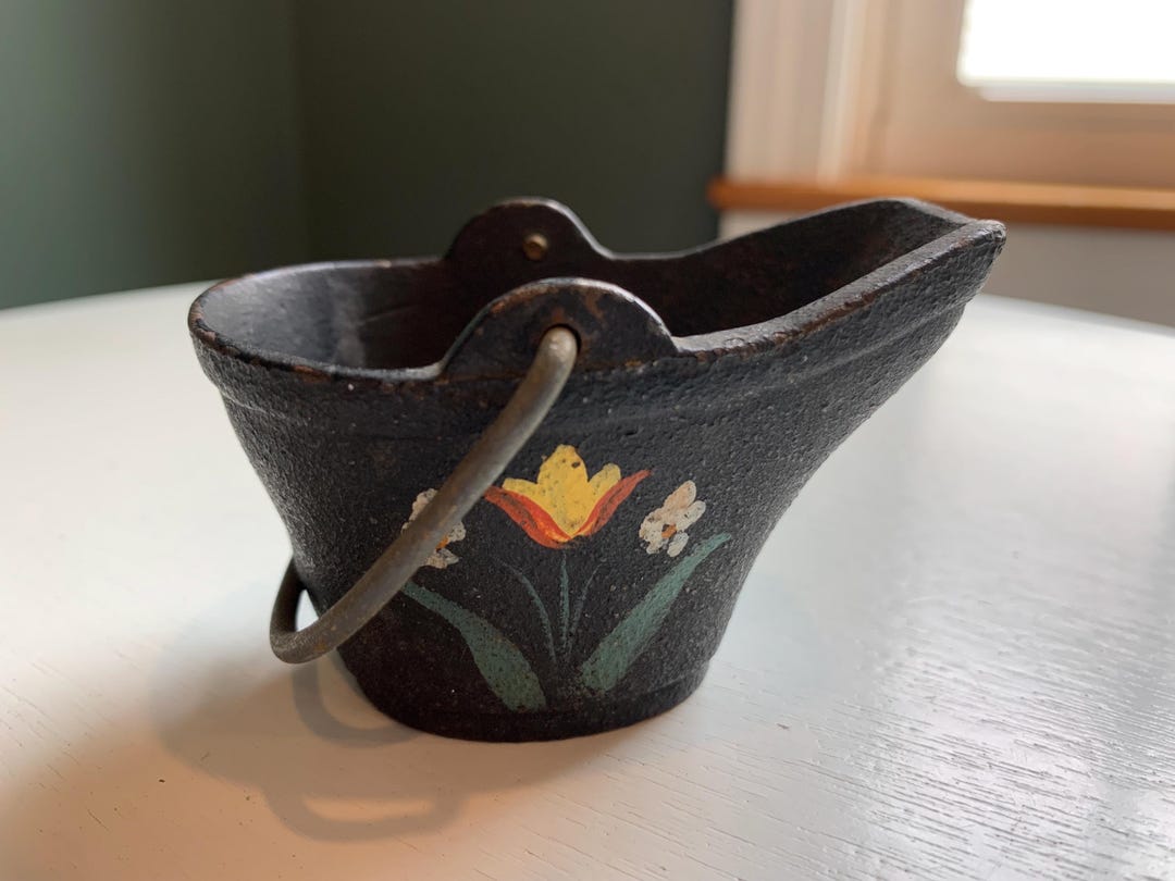 Mini Hand Painted Cast Iron Bucket - Etsy