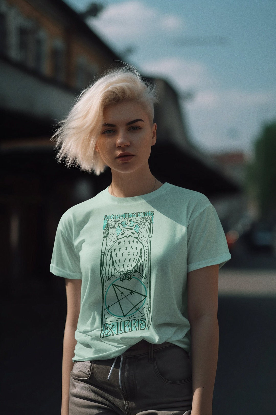 Whimsical Math Owl Ex Libris T-shirt, Geek Chic Graphic Tee ...