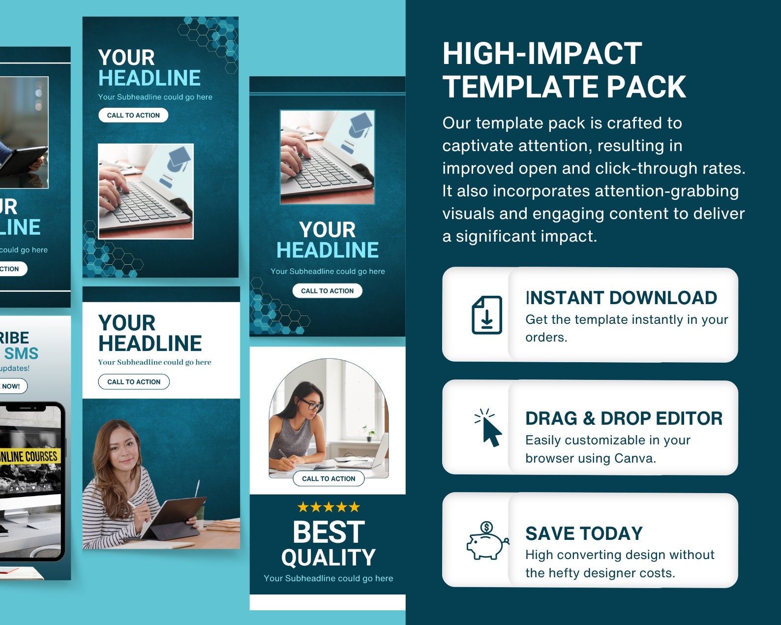 15 Animated Email Templates Bundle for Education & E-learning ...