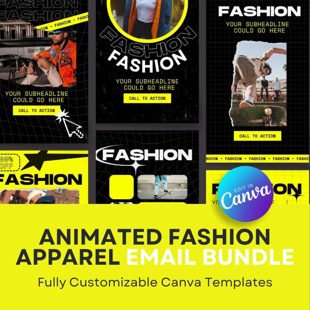 Fashion & Apparel Animated Email Templates | Editable Canva Fashion ...