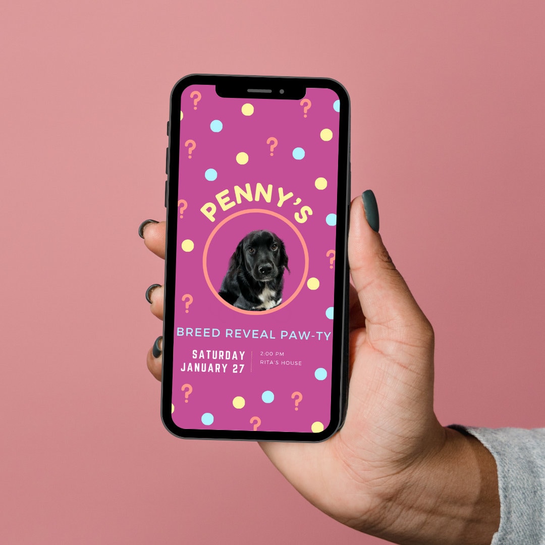 Dog Breed DNA Reveal Party Invitation: Personalized, Customizable ...