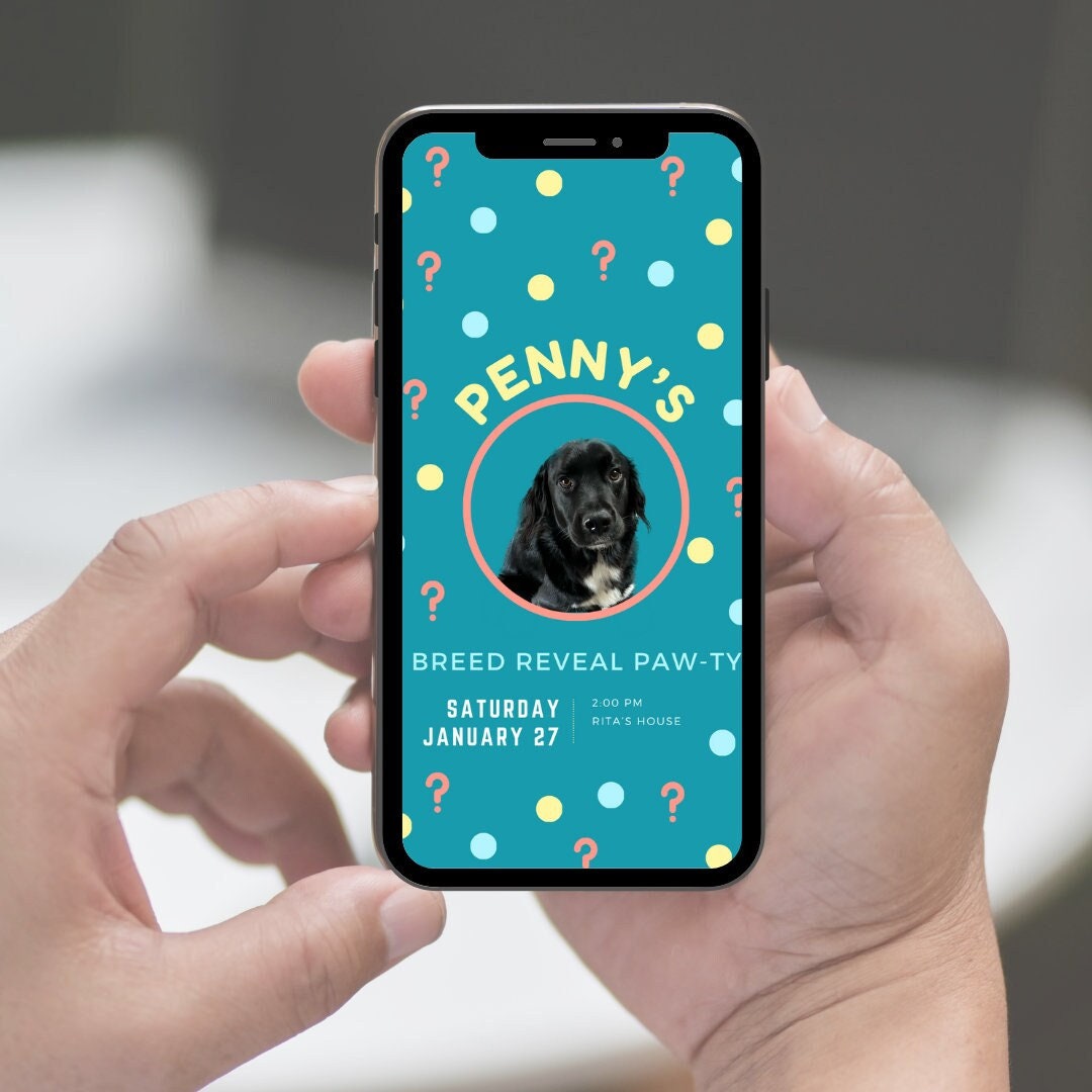 Dog Breed DNA Reveal Party Invitation: Personalized, Customizable ...