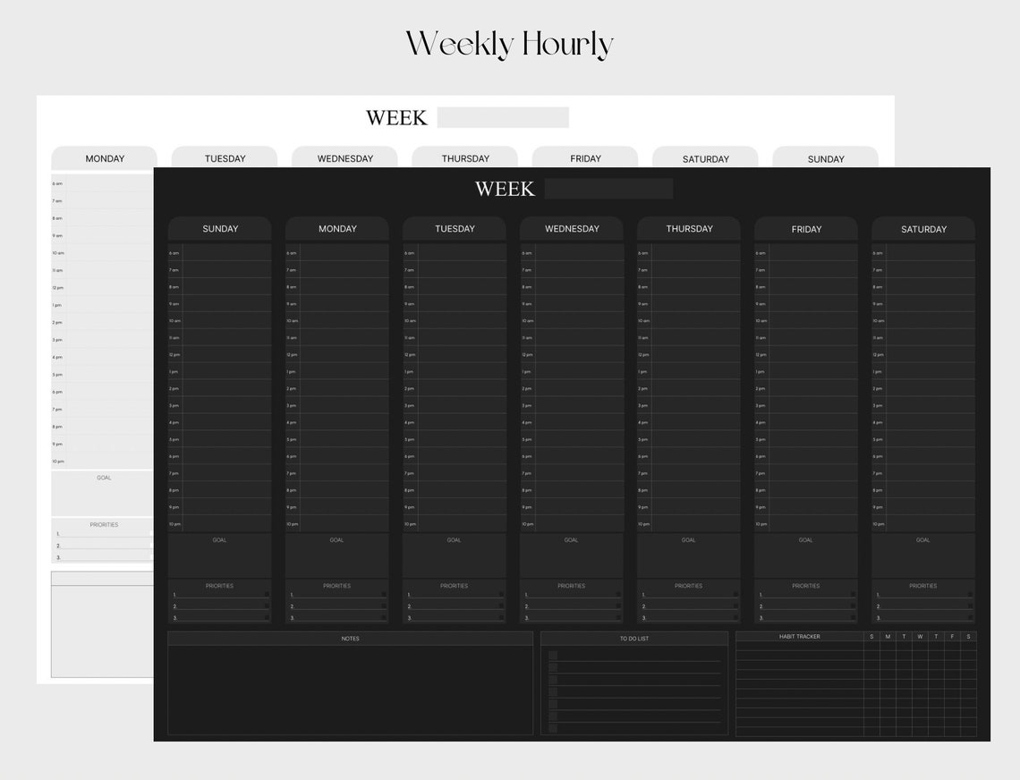 Weekly Planner Template - Etsy