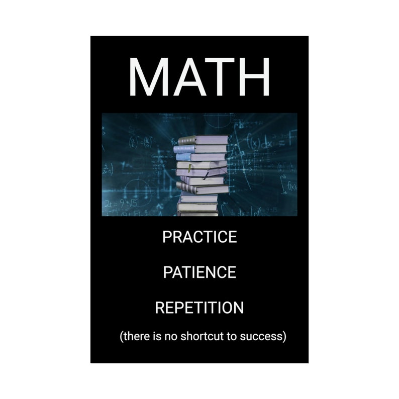 Math Success Poster, Classroom Poster - Etsy