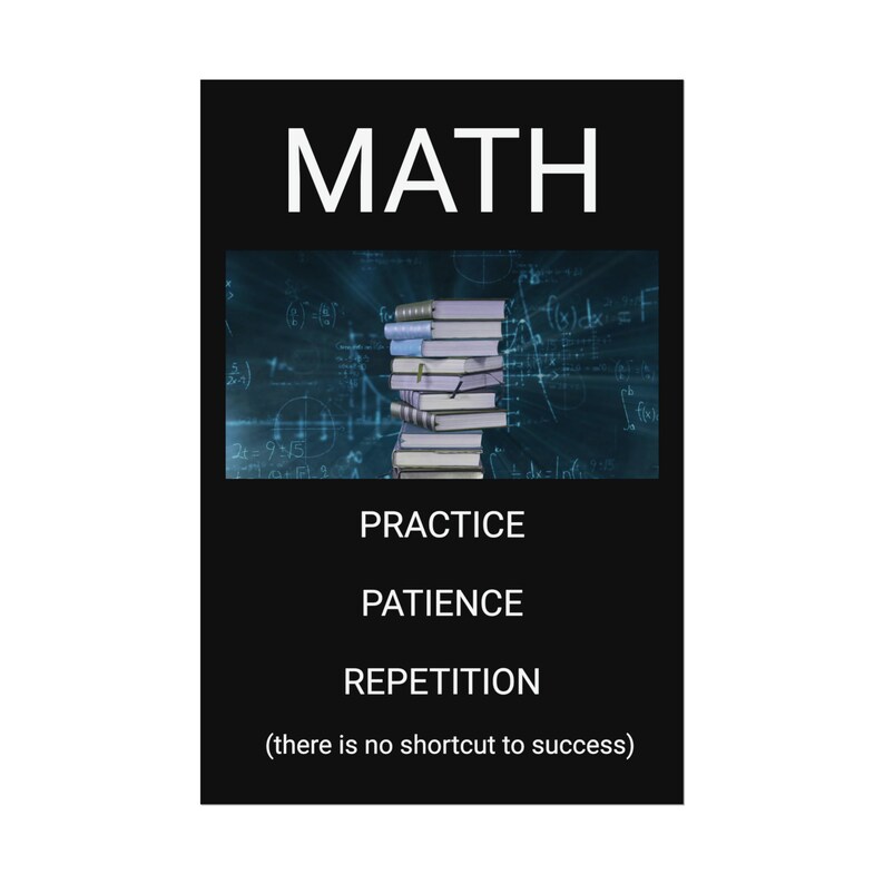 Math Success Poster, Classroom Poster - Etsy