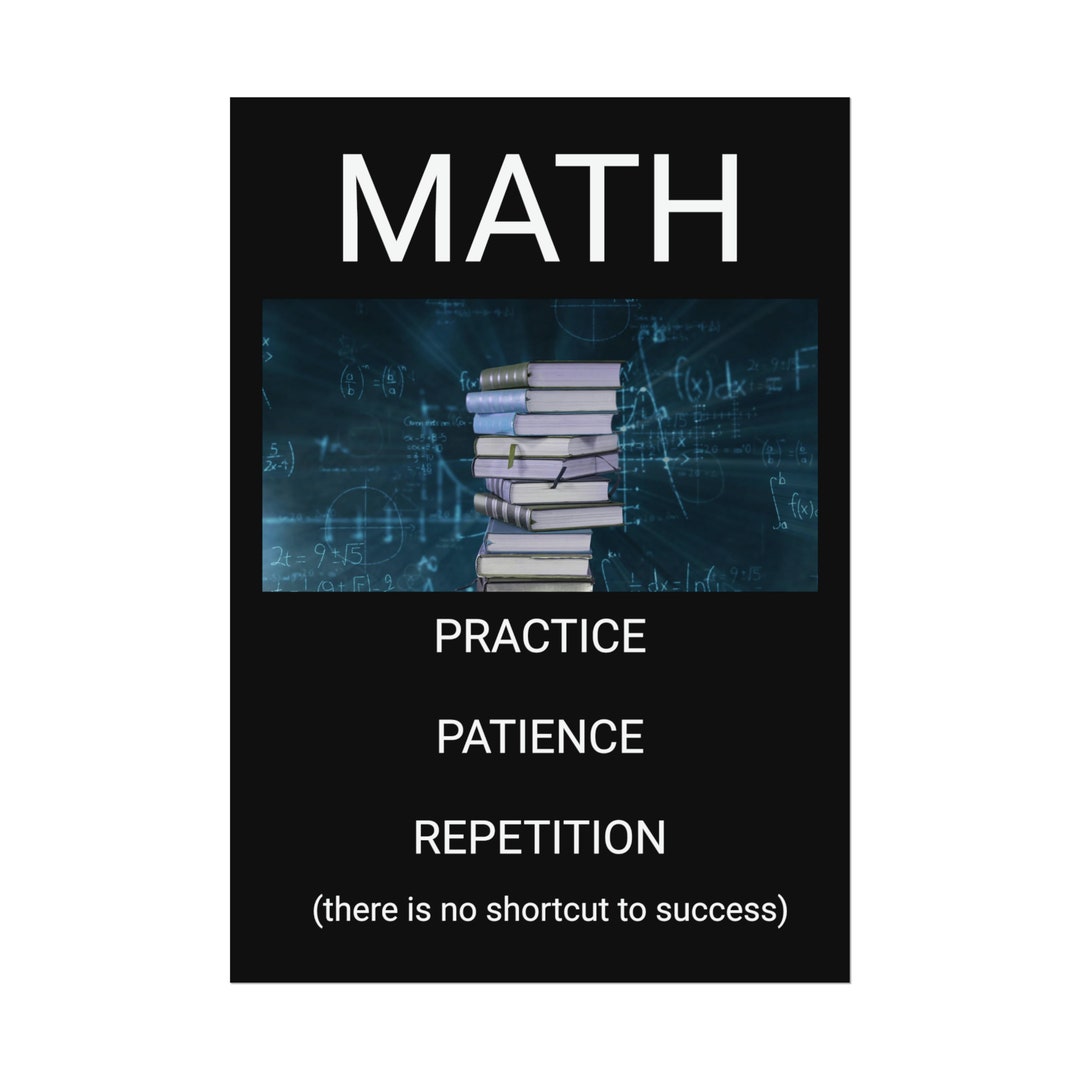 Math Success Poster, Classroom Poster - Etsy