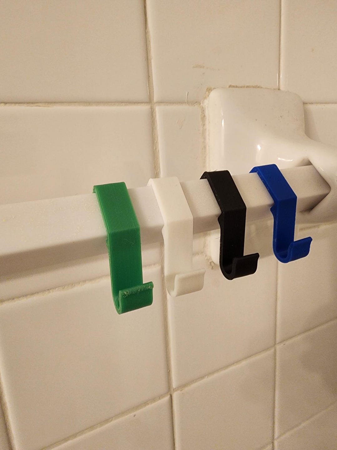 Shower Bar Hook: Plastic Loofah and Scrubber Hanger - Etsy