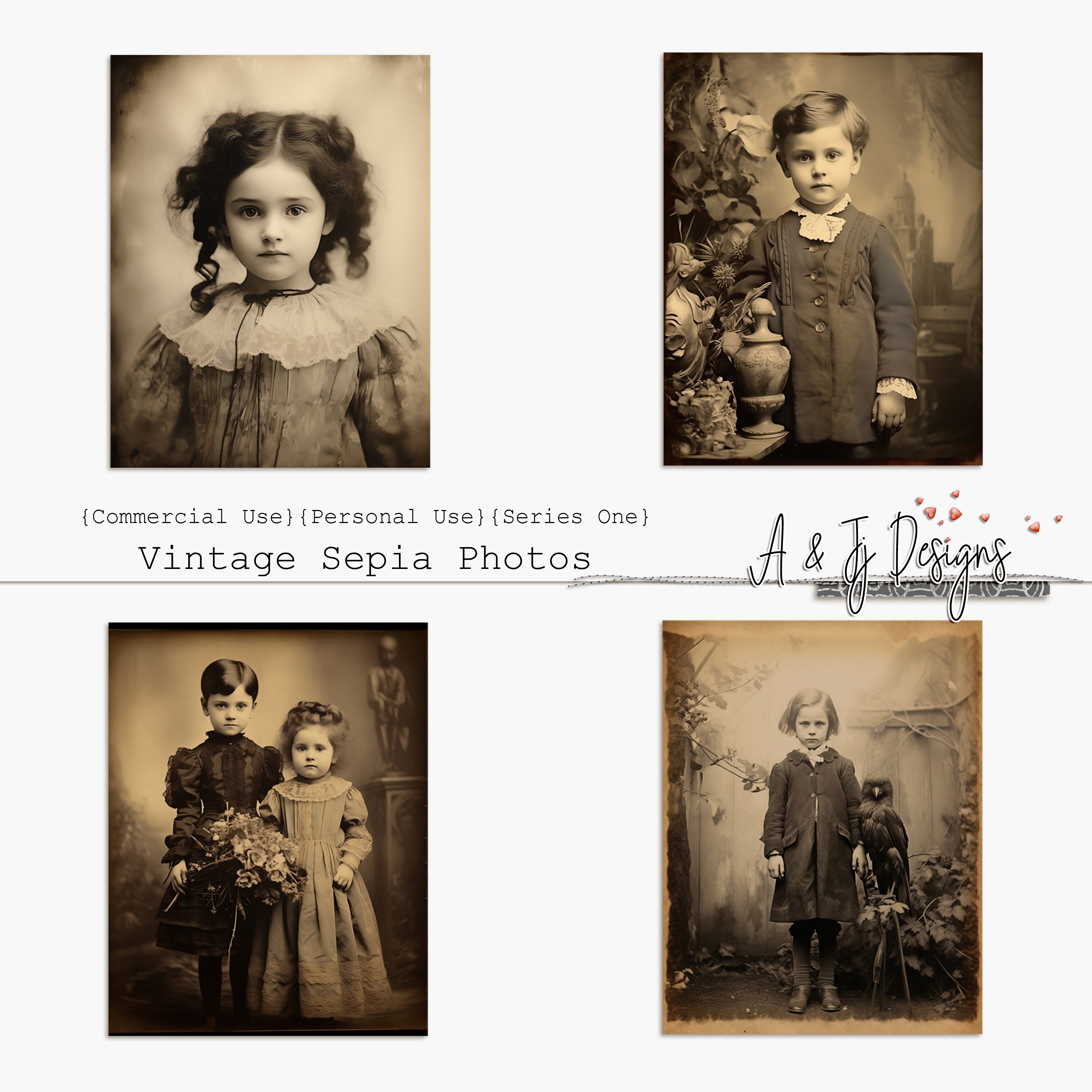 Vintage Sepia Photos Series One, CU, Printable, Ephemera, JPG Format ...