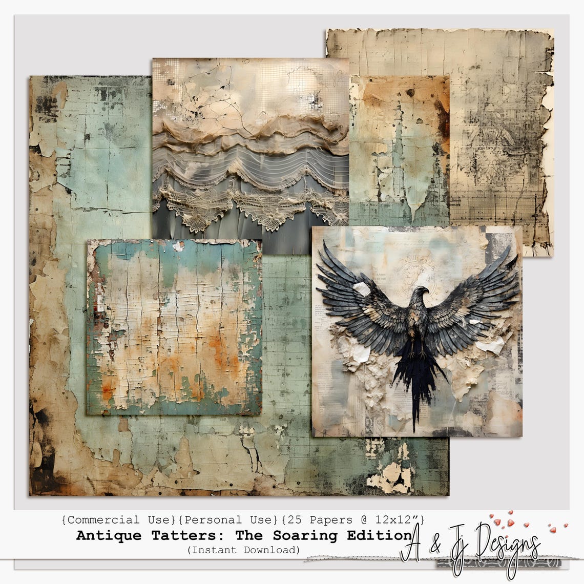 Antique Tatters: the Soaring Edition, Vintage Grunge Junk Journal ...