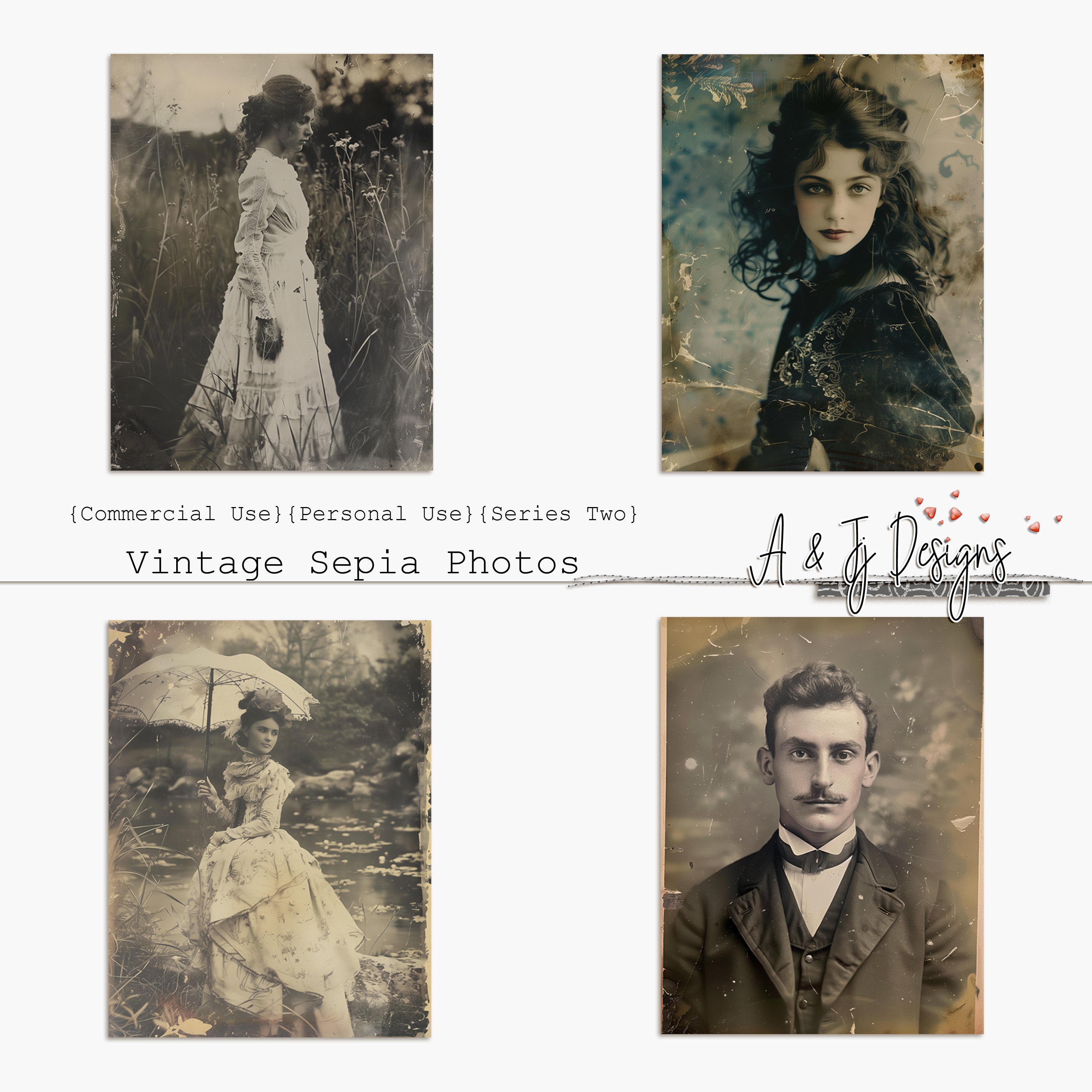 Vintage Sepia Photos Series Two, CU, Printable, Ephemera, JPG Format ...