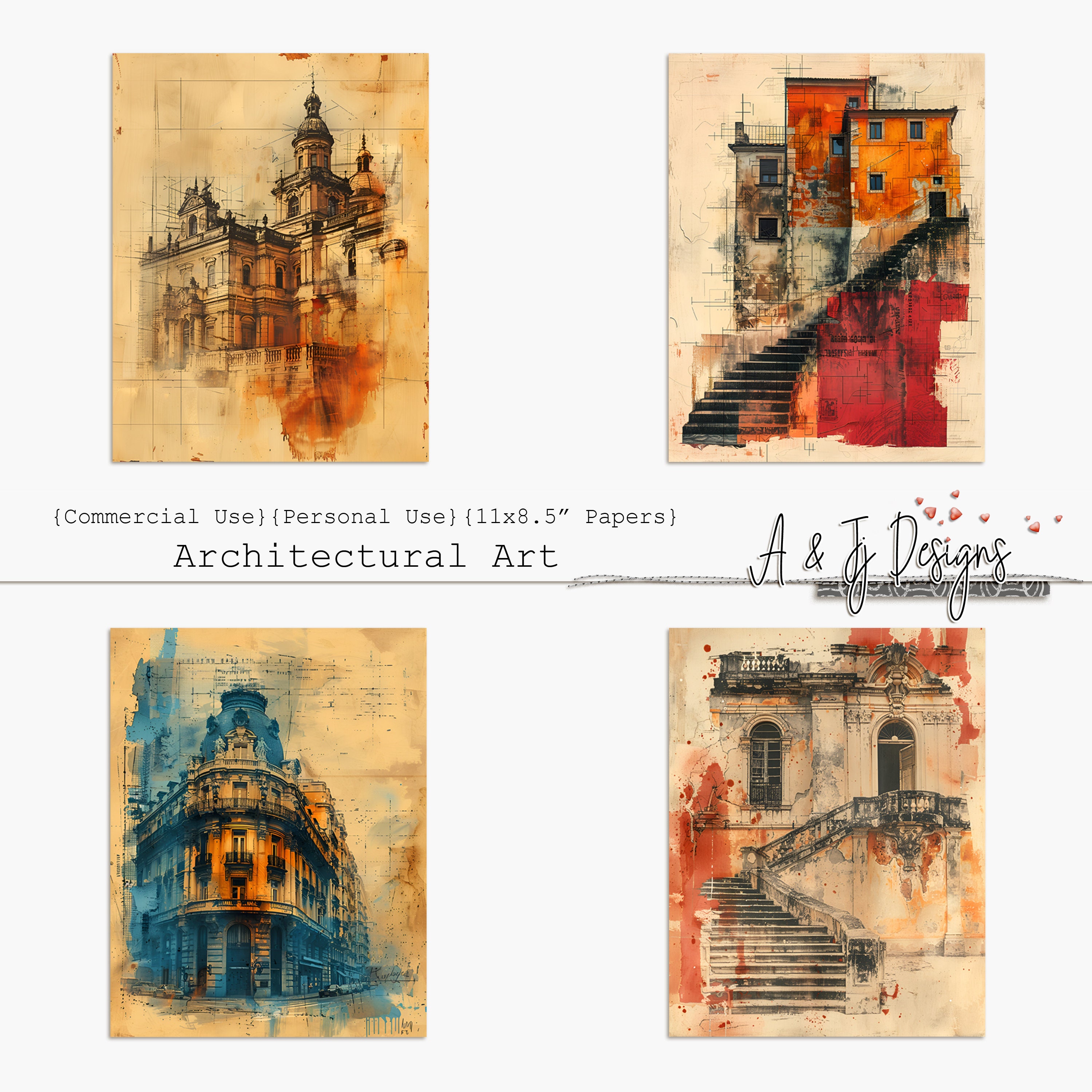 Architectural Art, CU, PU, Printable, Papers, Ephemera, JPG, Junk ...