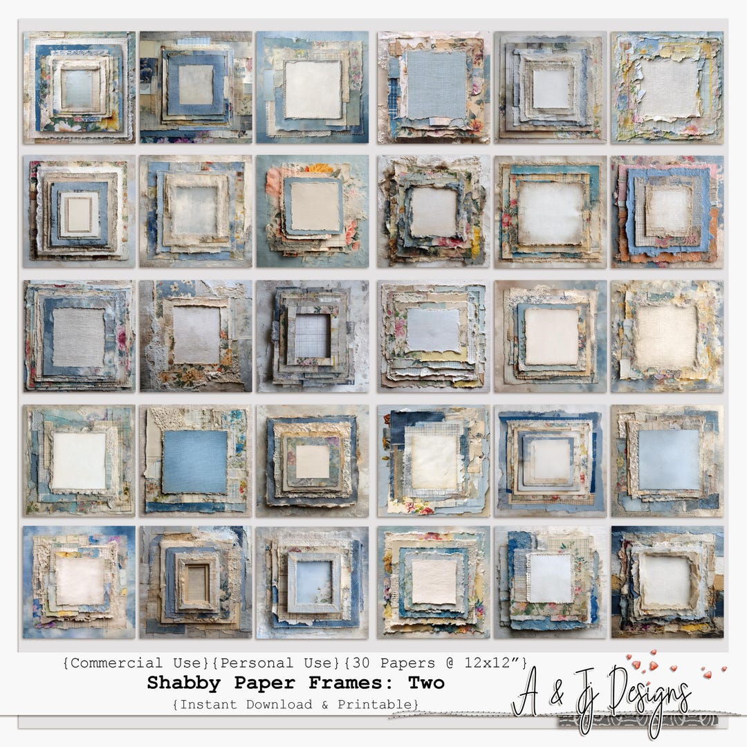 Shabby Paper Frames Two | Vintage Layered Backgrounds | for Junk ...